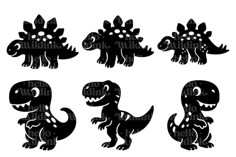 Dinosaur SVG Bundle, 30 Cute Designs, Nursery Wall Art, Laser Cut Files ...