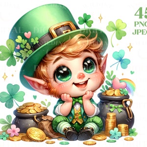 St Patricks Leprechaun Clipart Bundle 45 High Quality PNG & JPEG, Lucky ...