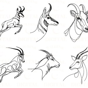 Antelope SVG Clipart: Minimalist Line Art Vector (digital Download) - Etsy