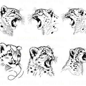 Snow Leopard Line Art: Minimalist SVG Clipart (digital Download) - Etsy