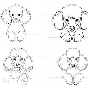 Poodle Line Art Clipart Bundle: Minimalist Dog Vector (digital Download ...