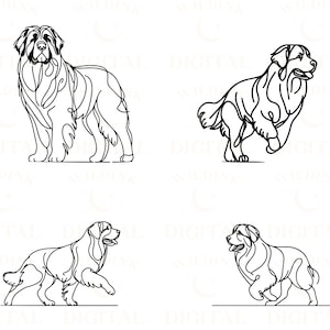 Leonberger Dog Line Art: Minimalist SVG PNG Clipart (digital Download ...