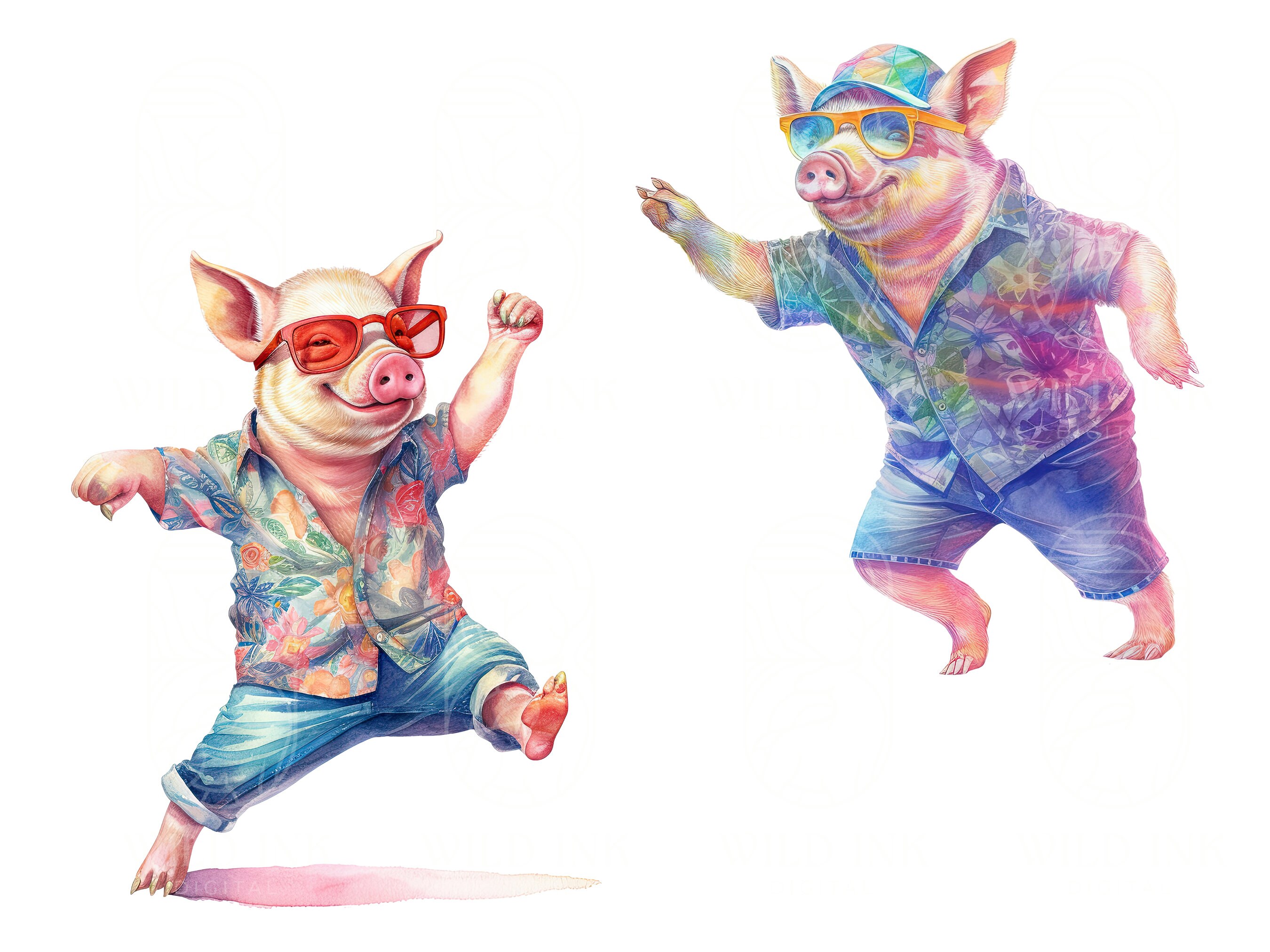 Cool Dancing Pig Clipart 10 High Quality Pngs Funny - Etsy