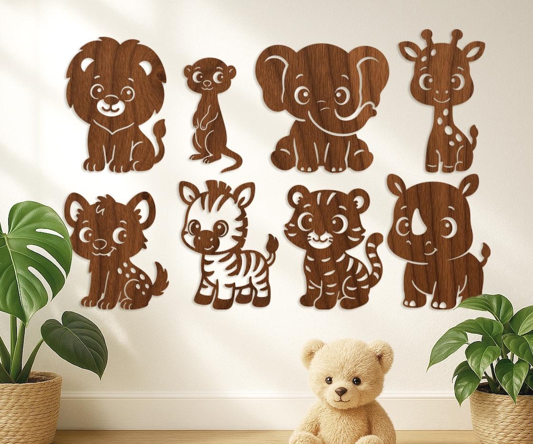 Safari Animals SVG Bundle: 33 African Animal Clipart, Laser Cut Files ...