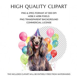 Watercolor Dog Birthday Party Clipart Bundle 300+ High Quality PNG ...