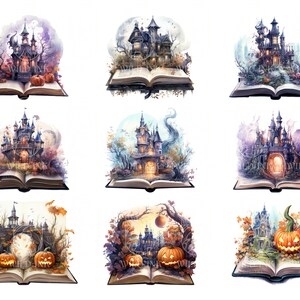 Halloween Fantasy Books Clipart 100 High Quality PNG & JPEG, Open Book ...