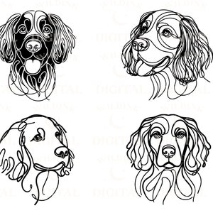 Boykin Spaniel Line Art: Minimalist Dog Vector Clipart (digital ...