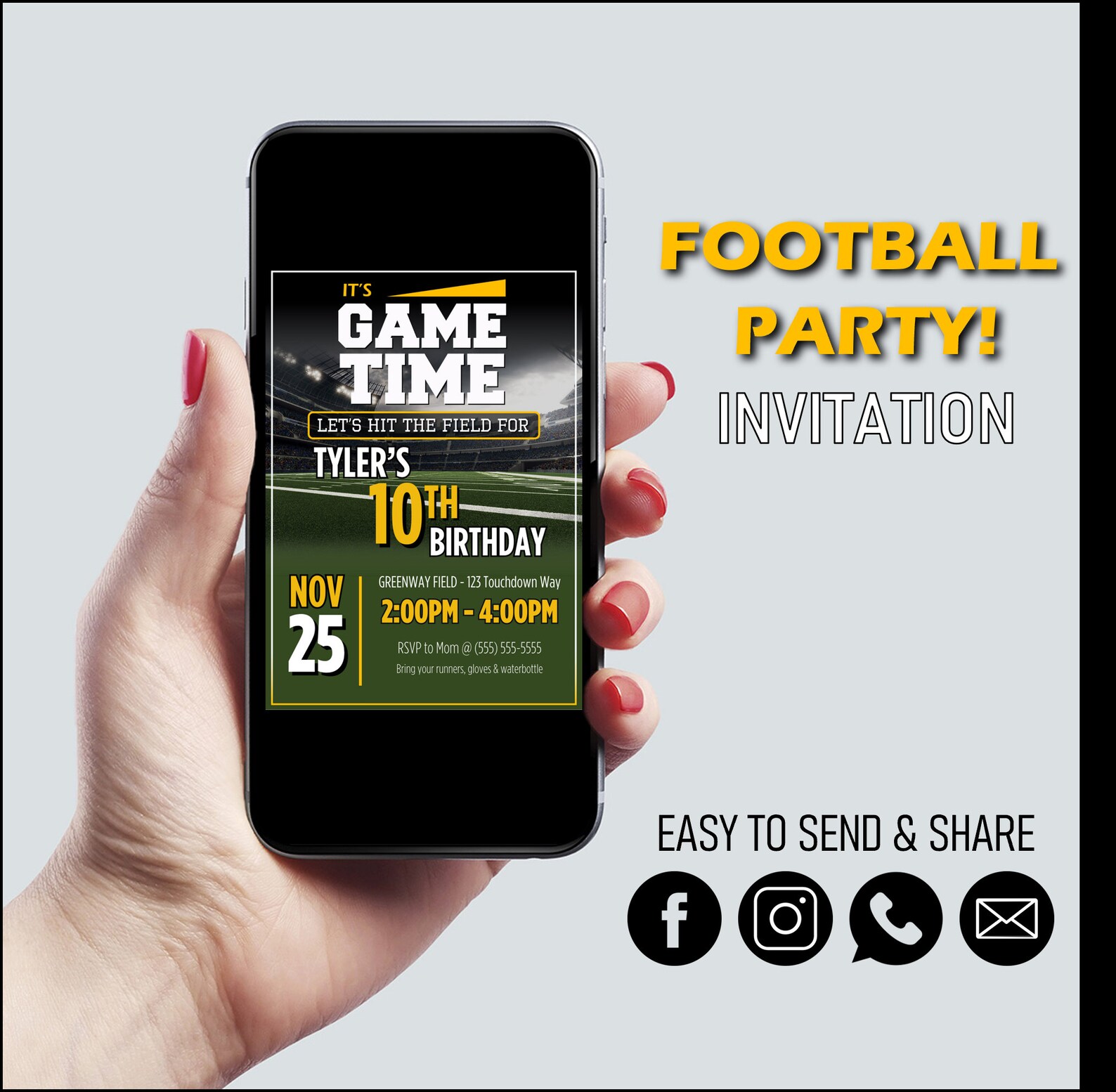 Football Birthday Invitation, Football Birthday, NFL Birthday, Football ...