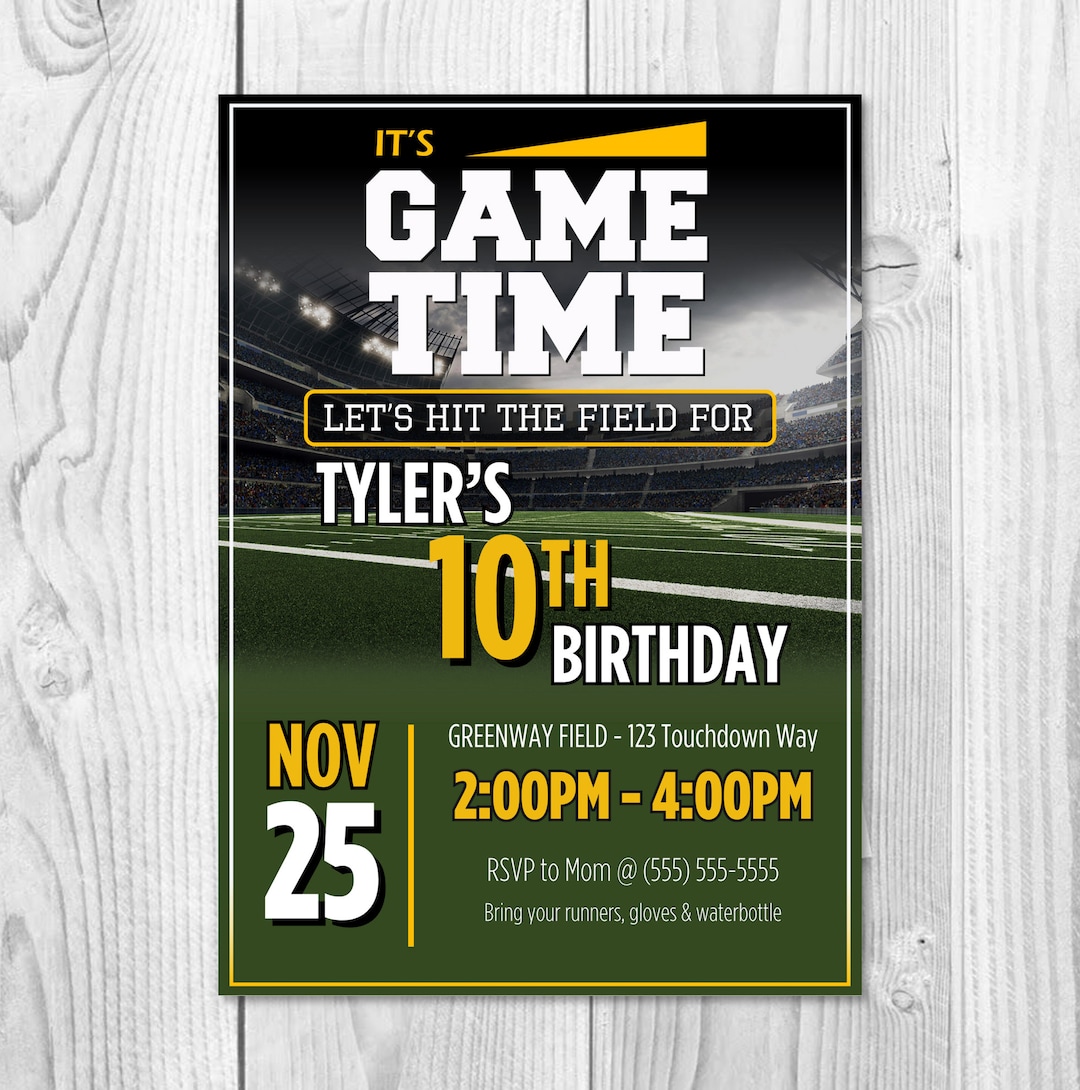 Football Birthday Invitation, Football Birthday, NFL Birthday, Football ...
