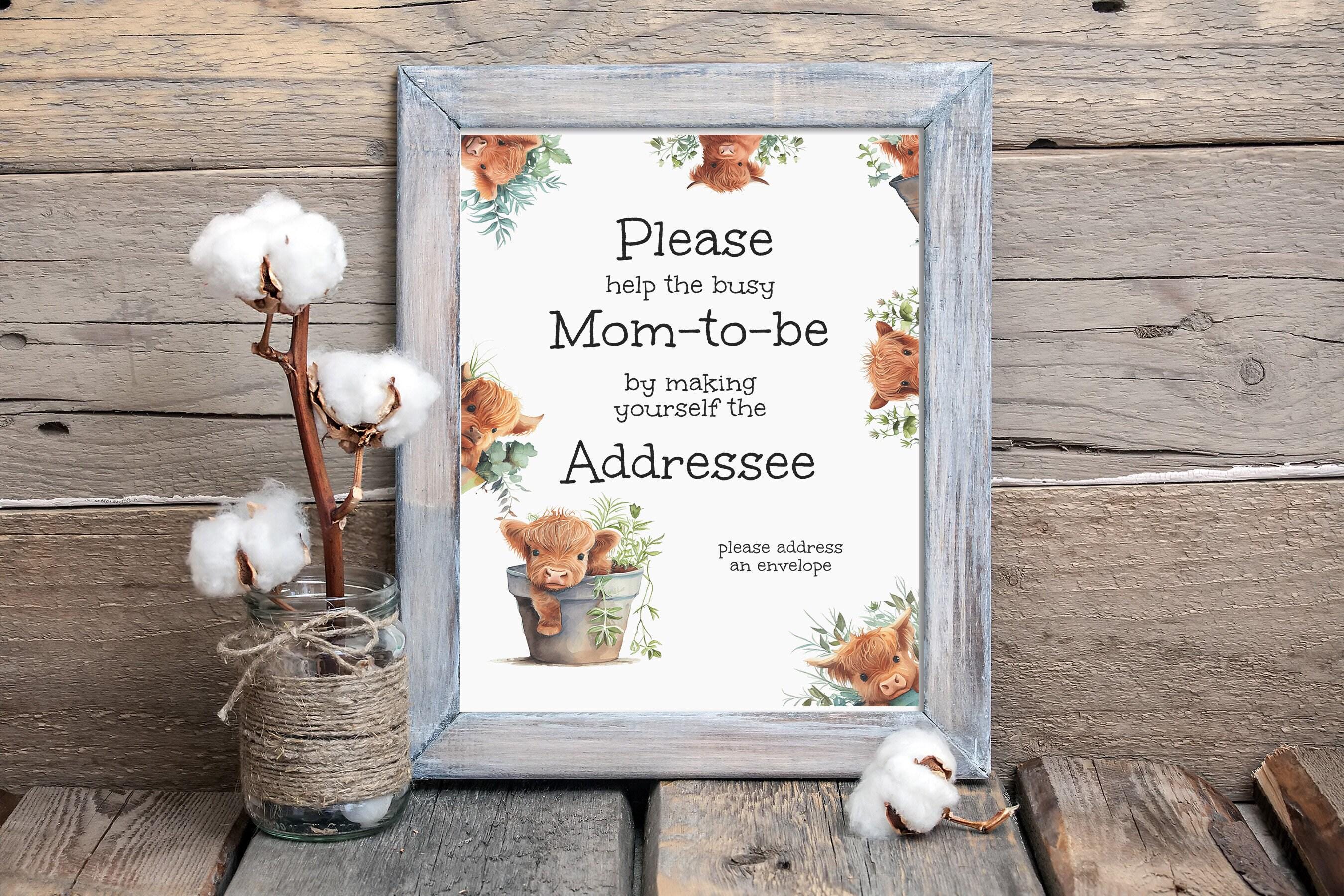 Highland Cow Address an Envelope Sign, Cute Cow Addressee, Holy Cow ...