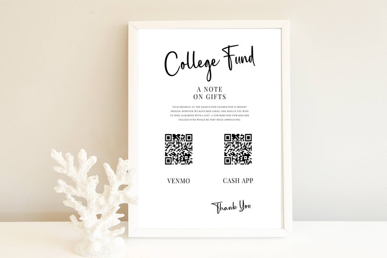 Minimal Graduation QR Code Gifts Sign Graduation Party Sign - Etsy