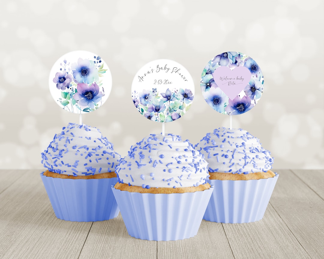Baby in Bloom Cupcake Topper, Wildflower Baby Shower Decorations ...
