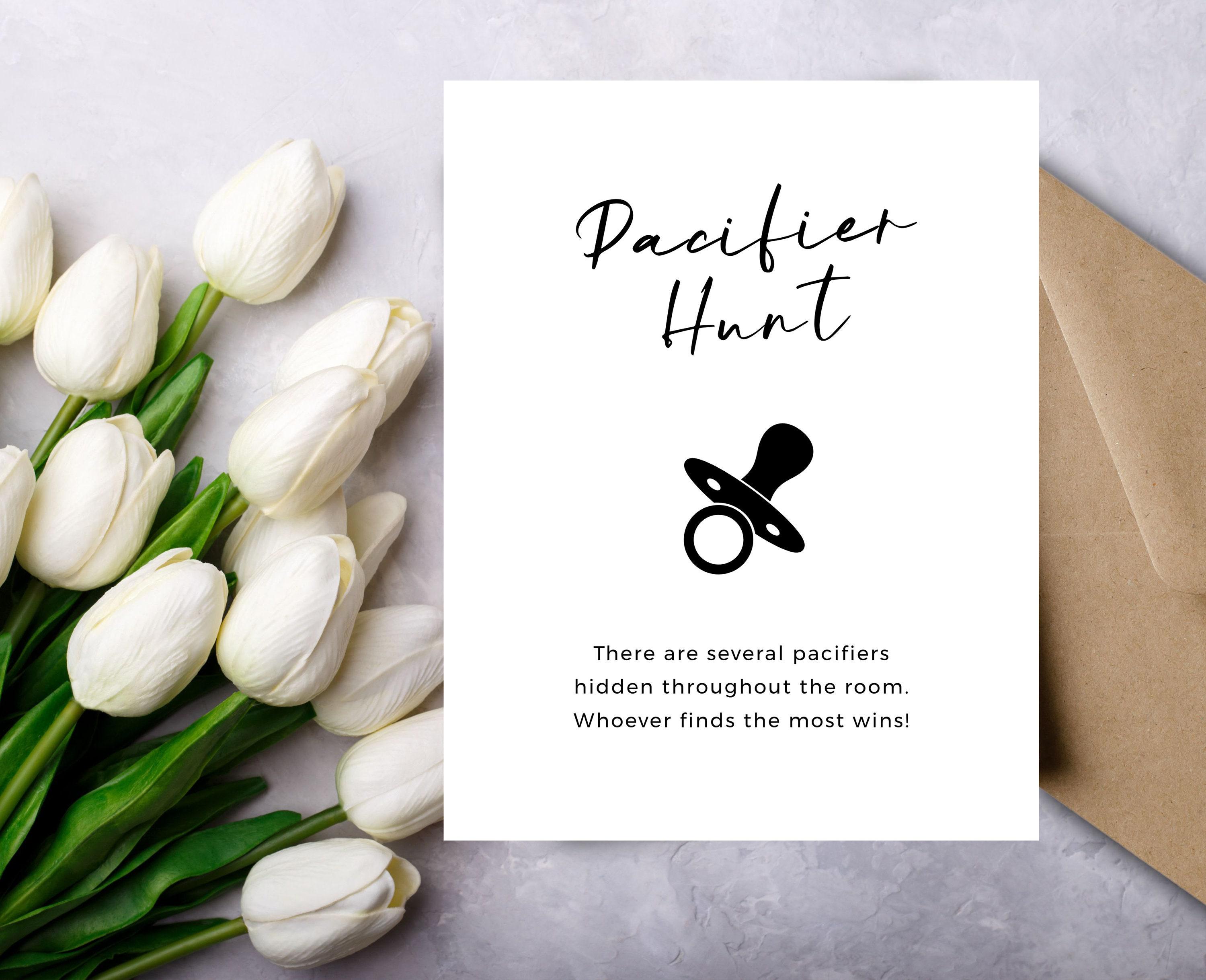 Pacifier Hunt Game | Minimalist Baby Shower Game | Find the Pacifiers ...