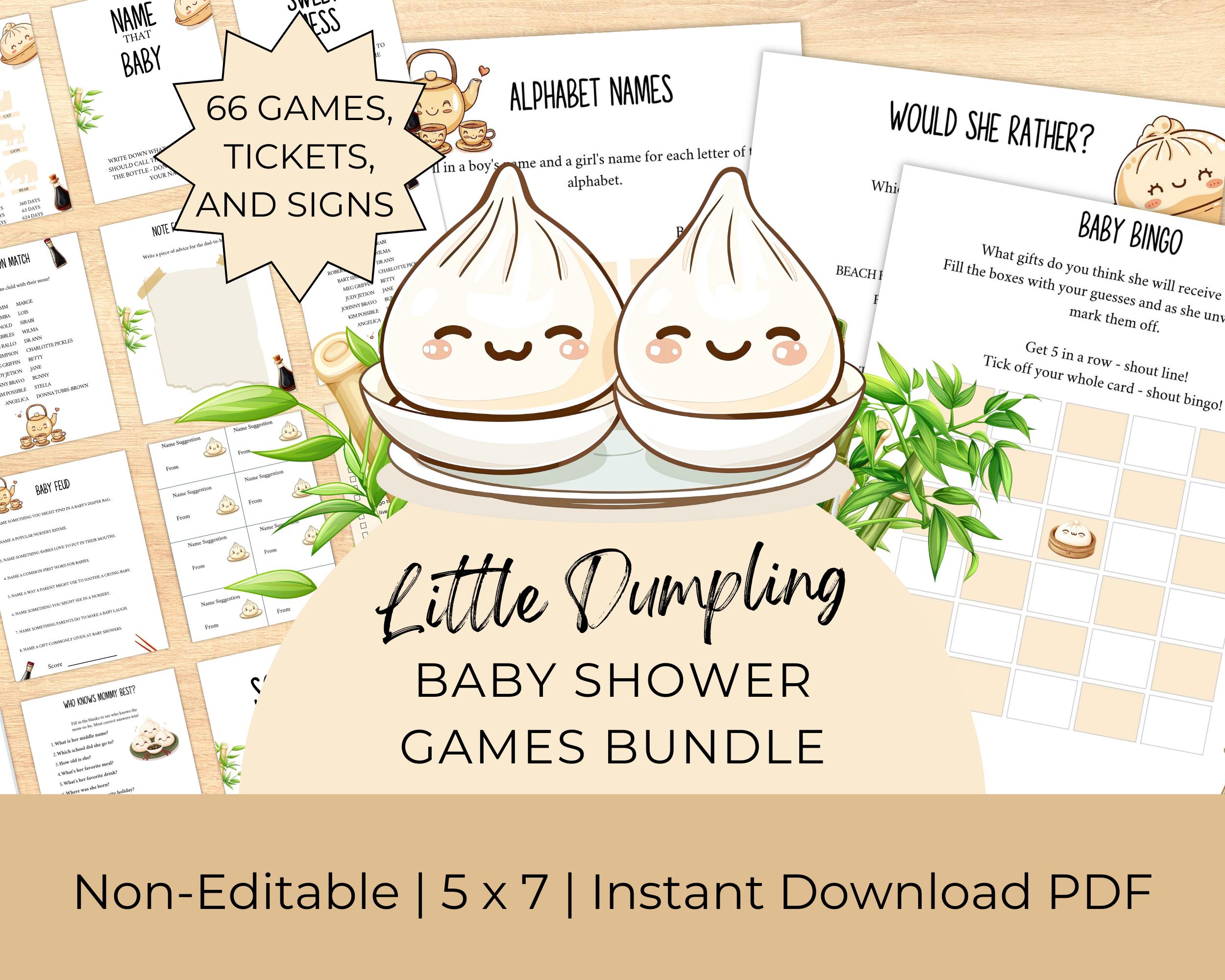 Dumpling Baby Shower Games Collection, Little Dumpling Activities ...