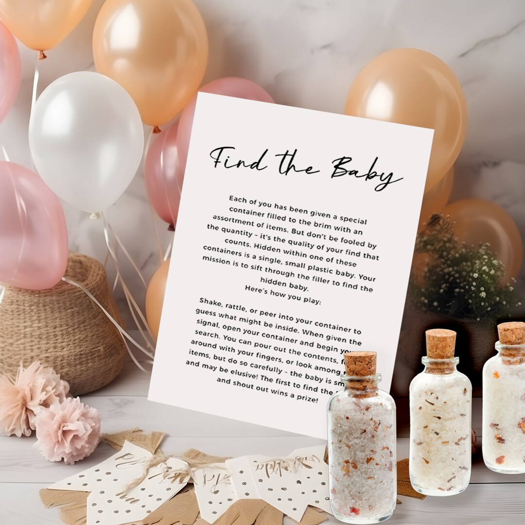 Find the Baby Shower Game, Black and White Baby Party Activities ...