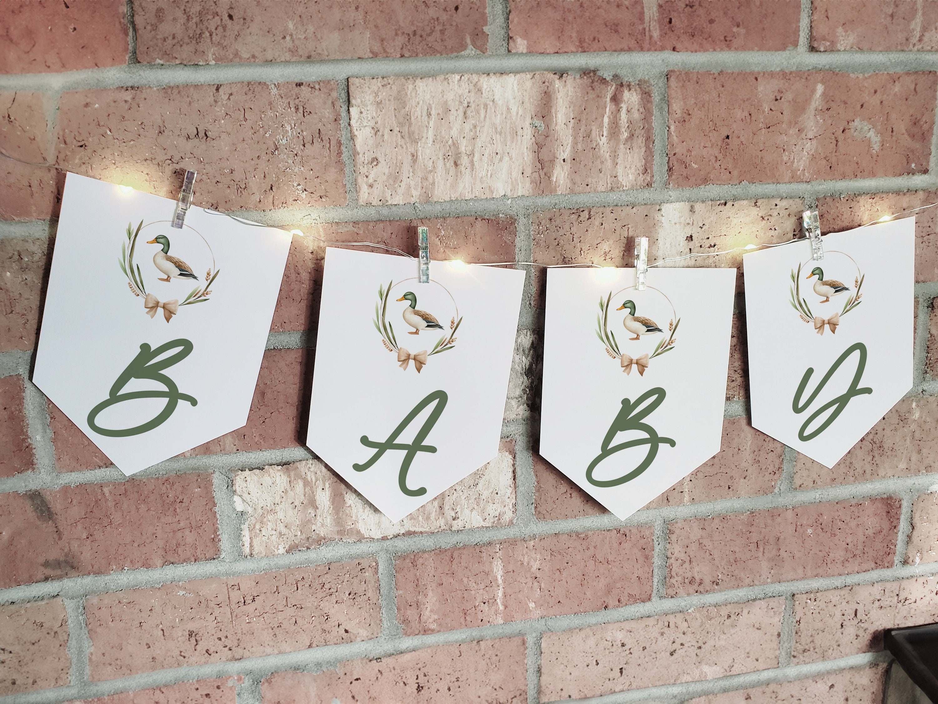 Mallard Duck Baby Shower Banner, High Chair Banner First Birthday Duck ...