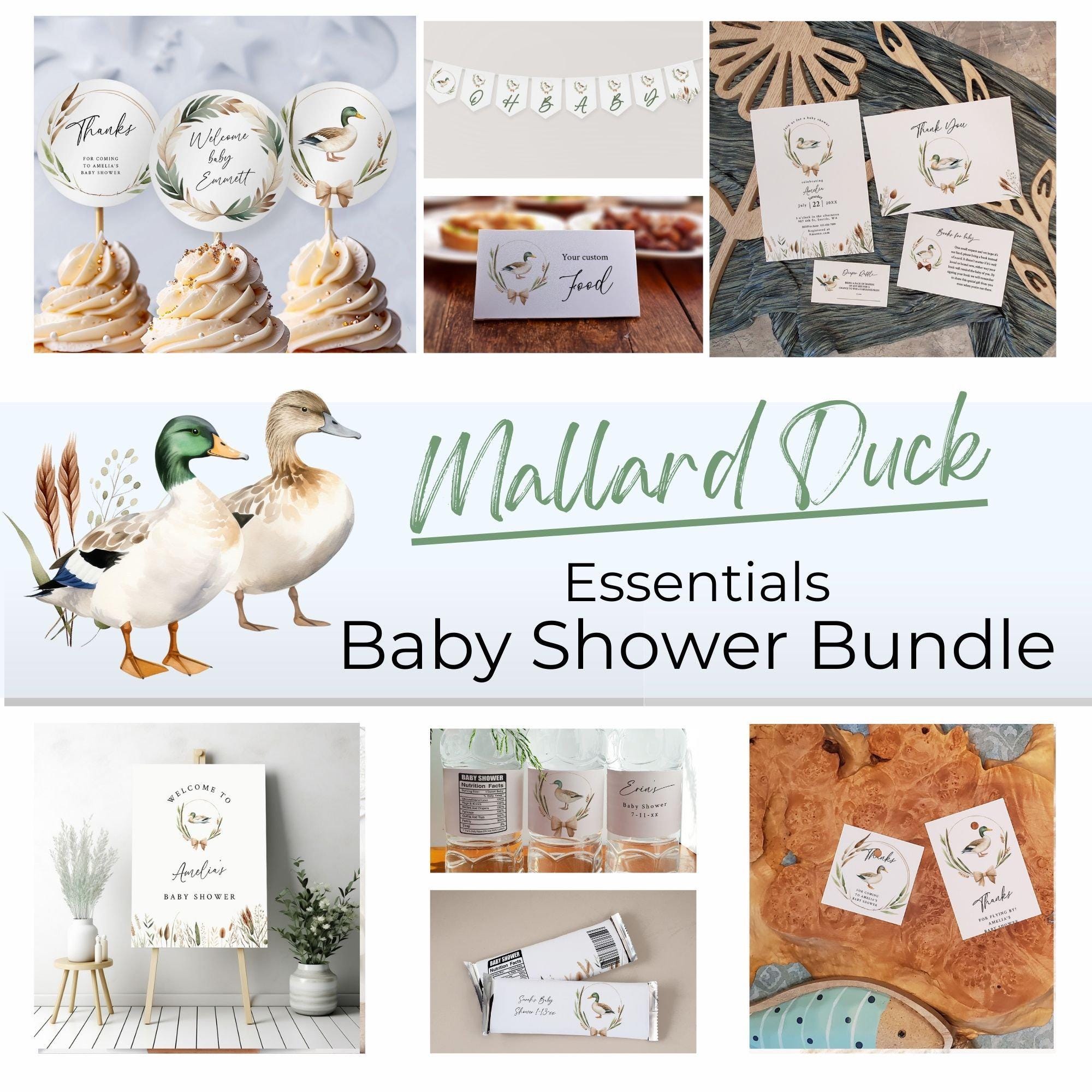 Mallard Duck Baby Shower Bundle, Editable Duck Hunting Set, Gender ...