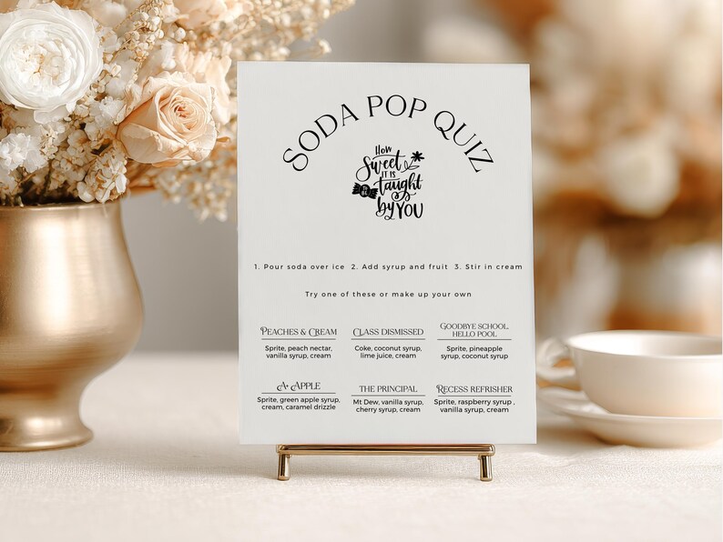 Soda Bar Teacher Appreciation Printable, Soda Pop Quiz Drink Station ...