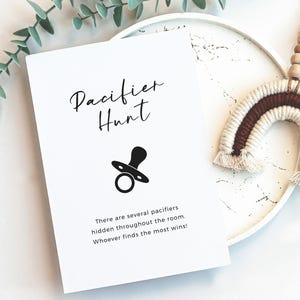 Pacifier Hunt Game | Minimalist Baby Shower Game | Find the Pacifiers ...