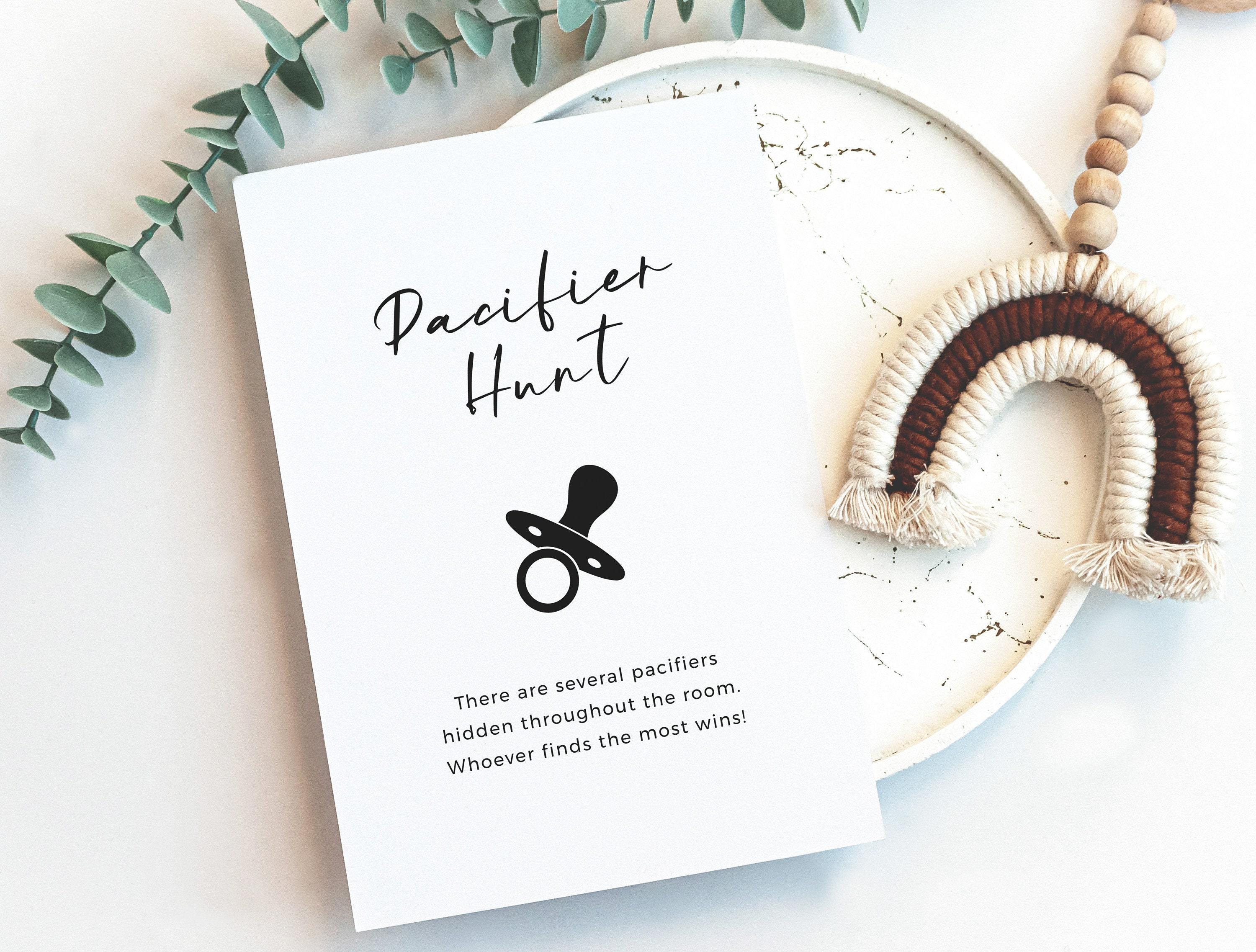 Pacifier Hunt Game | Minimalist Baby Shower Game | Find the Pacifiers ...