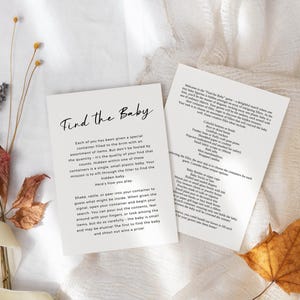 Find the Baby Shower Game, Black and White Baby Party Activities ...