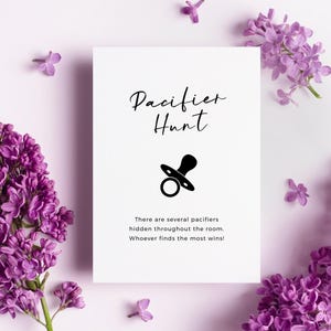 Pacifier Hunt Game | Minimalist Baby Shower Game | Find the Pacifiers ...