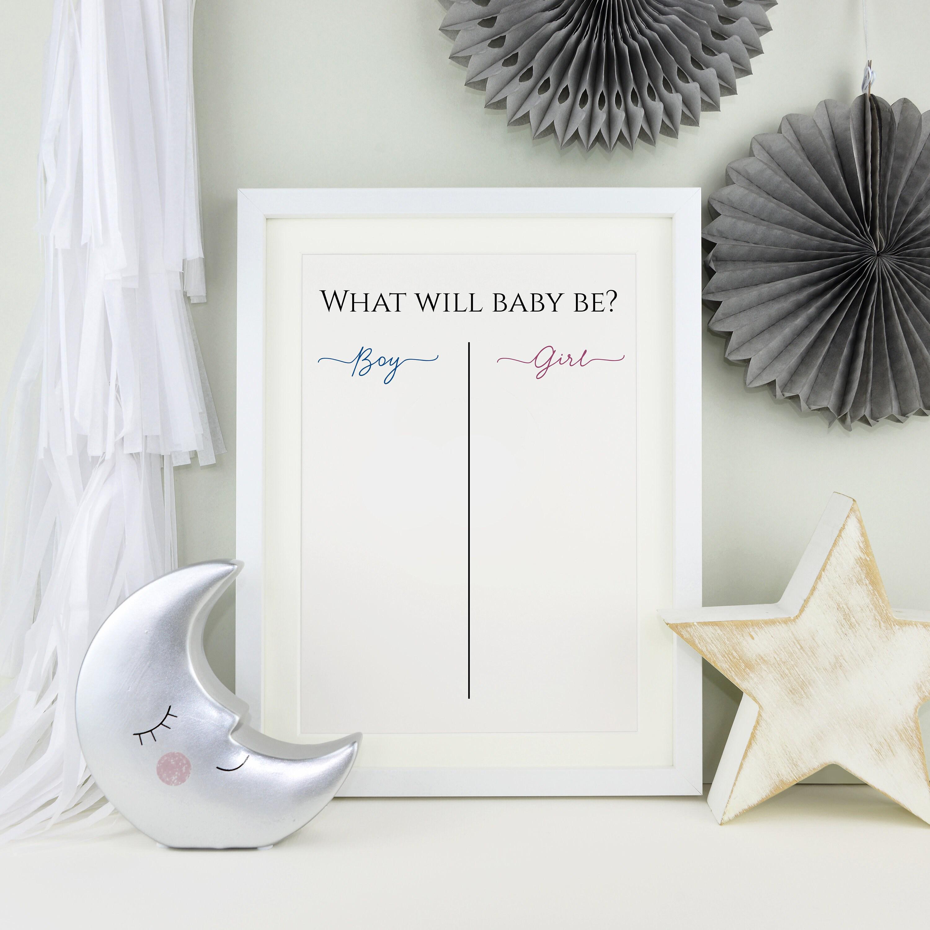 Boy or Girl Gender Reveal Sign, Guess the Gender Easel Sign Template ...