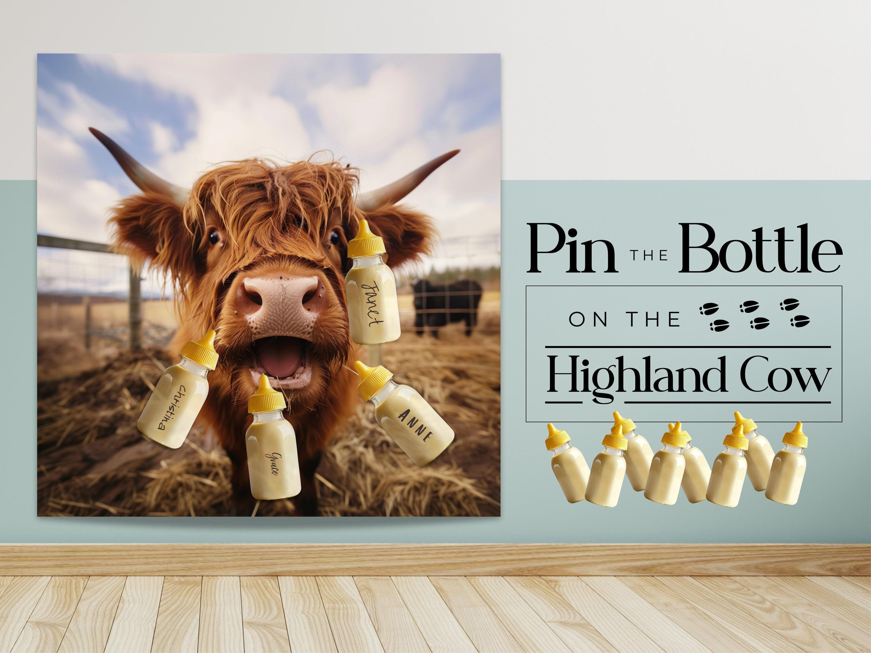 Highland Cow Pin the Tail Game, Funny Baby Shower Activity, Kid's ...