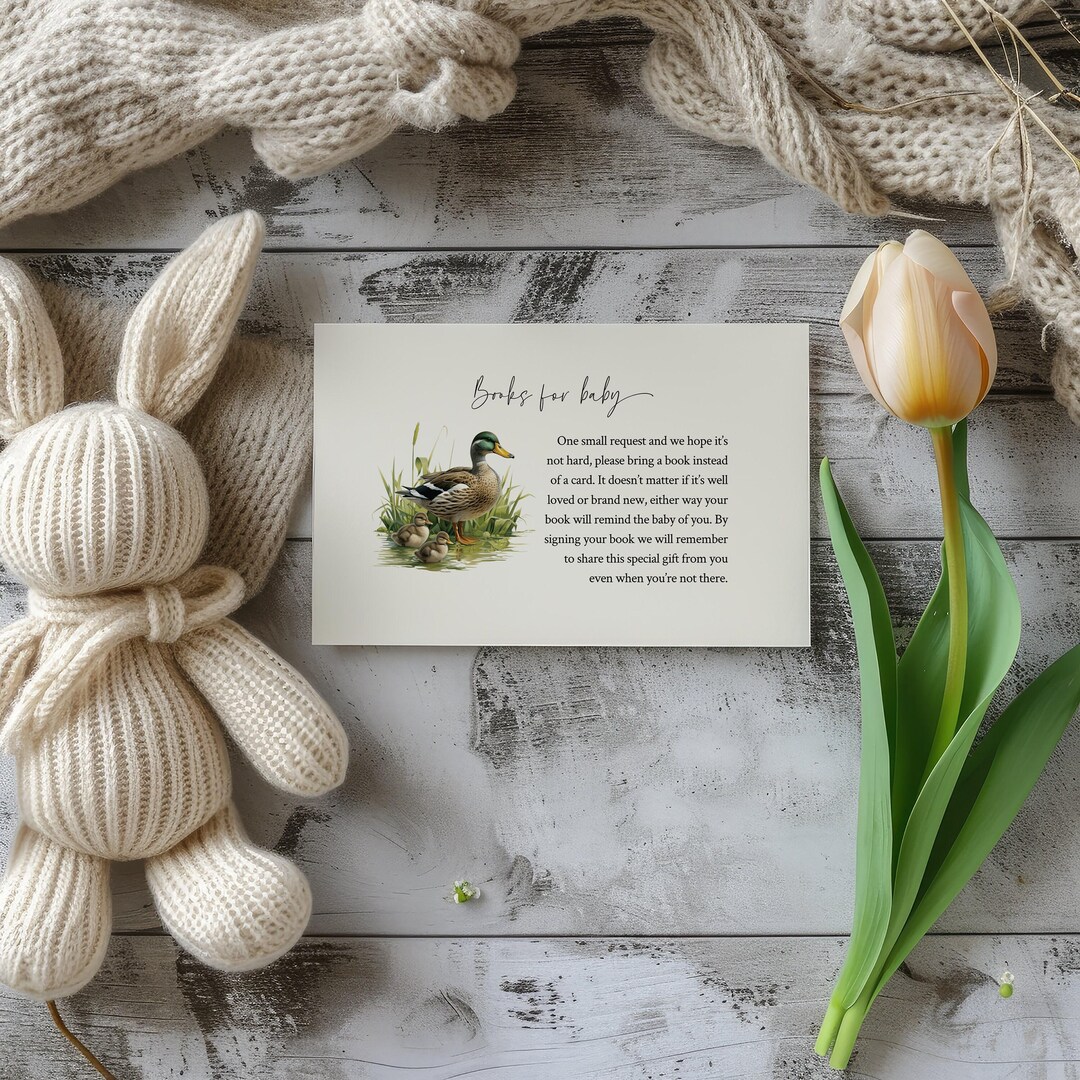 Duck Baby Shower Books Request, Mallard Books for Baby, Printable Duck ...