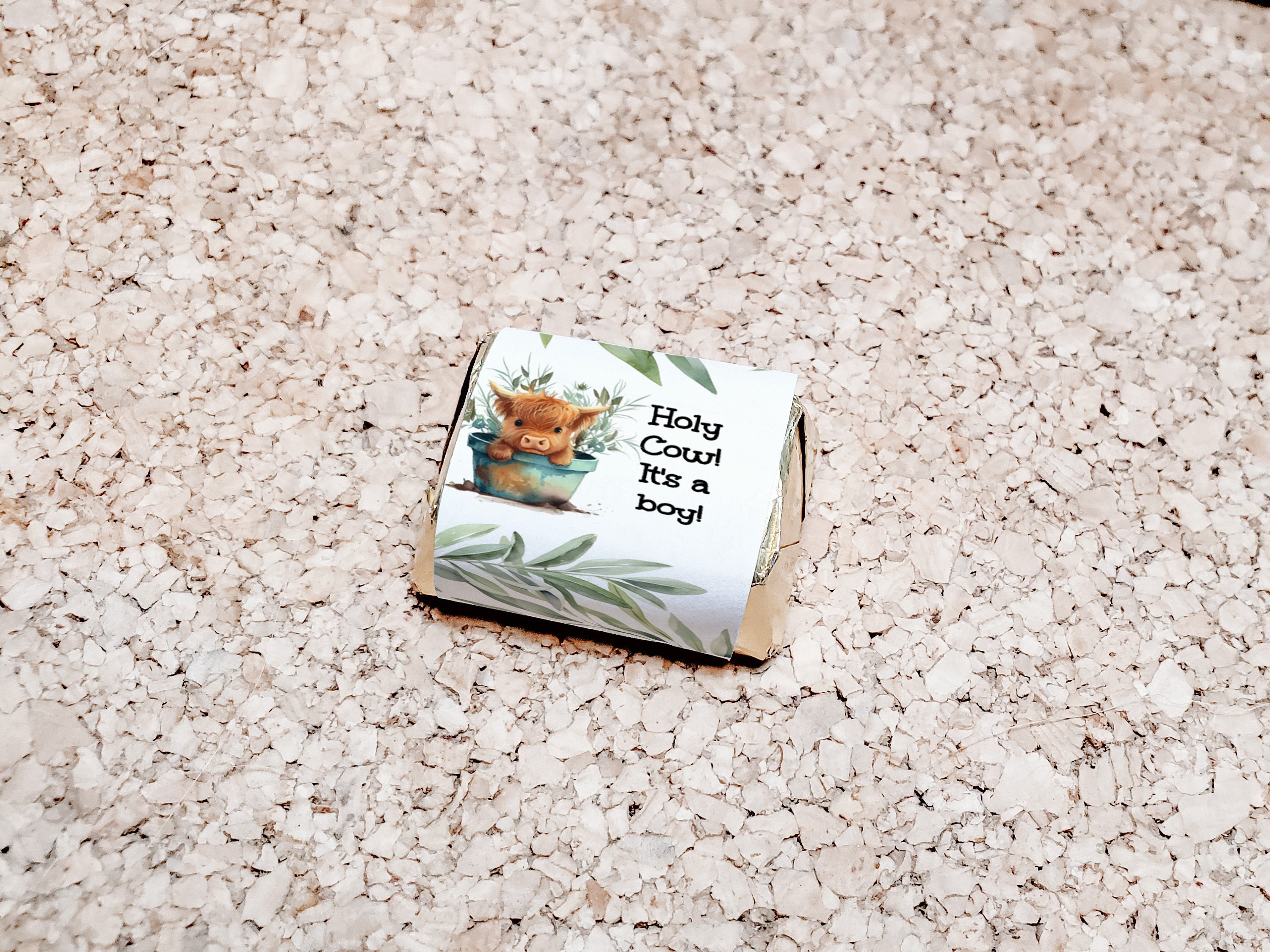 Baby Shower Candy Wrapper Template, Highland Cow Chocolate Wrapper ...