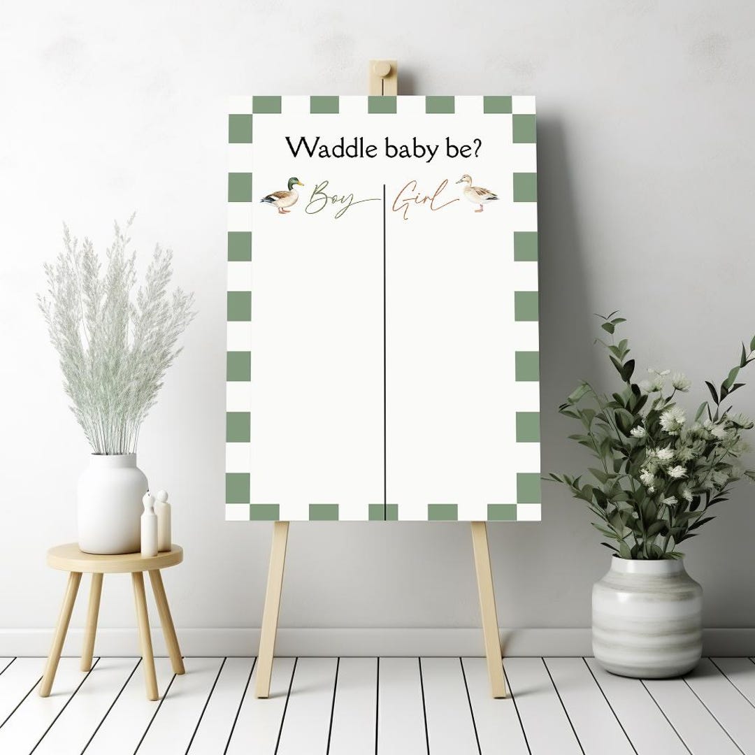 Waddle Baby Be Game, Boy or Girl Gender Reveal Sign, Guess the Gender ...