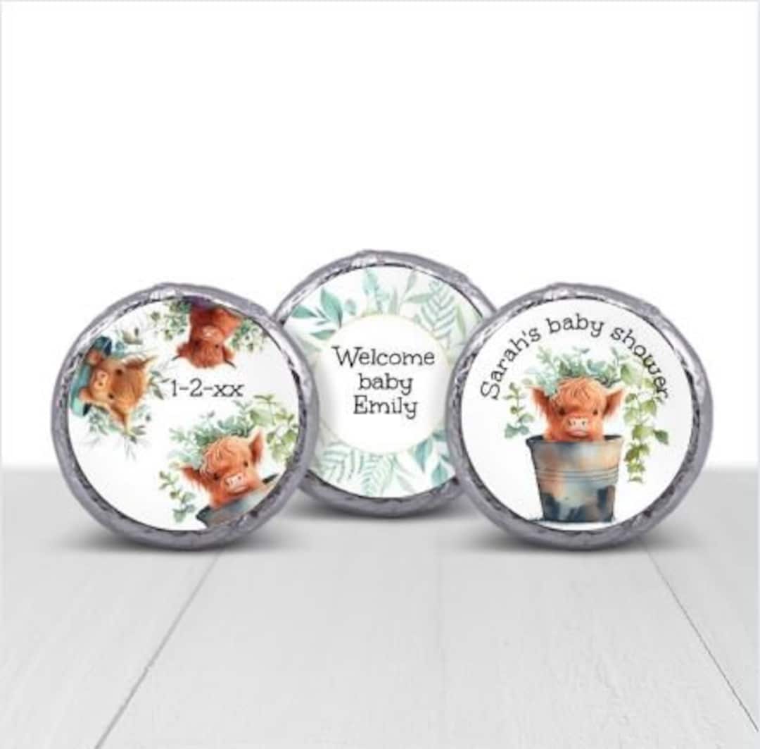 Highland Cow Baby Shower Hershey Kiss Template, Editable Highlander Cow ...