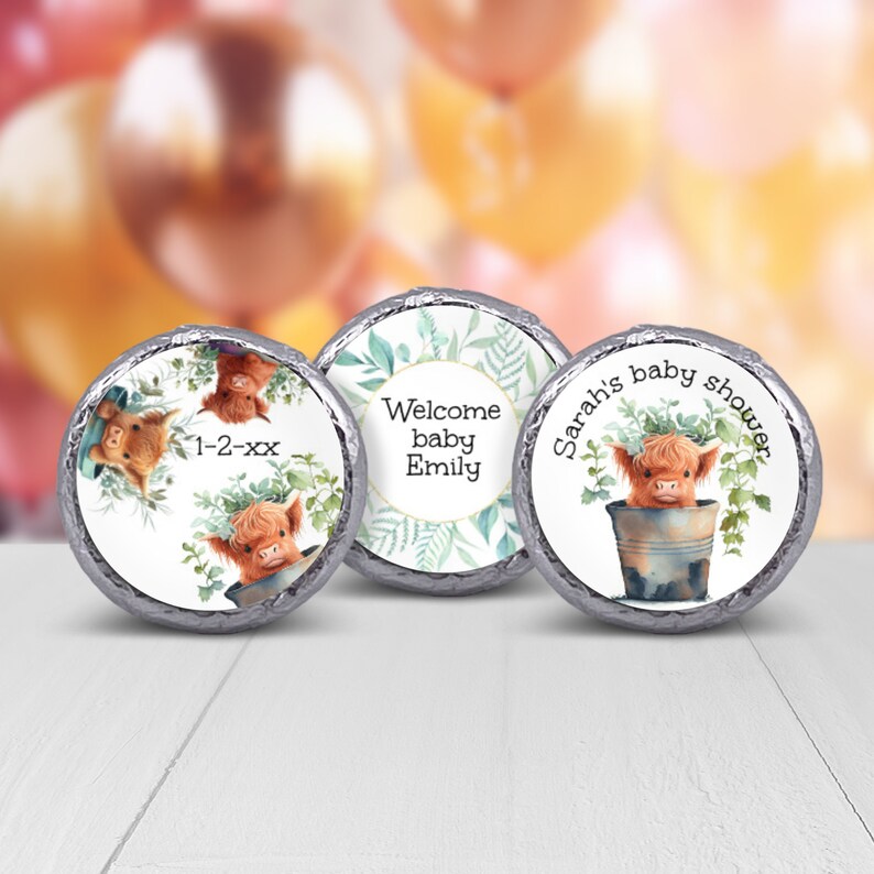 Baby Shower Candy Wrapper Template, Highland Cow Chocolate Wrapper ...
