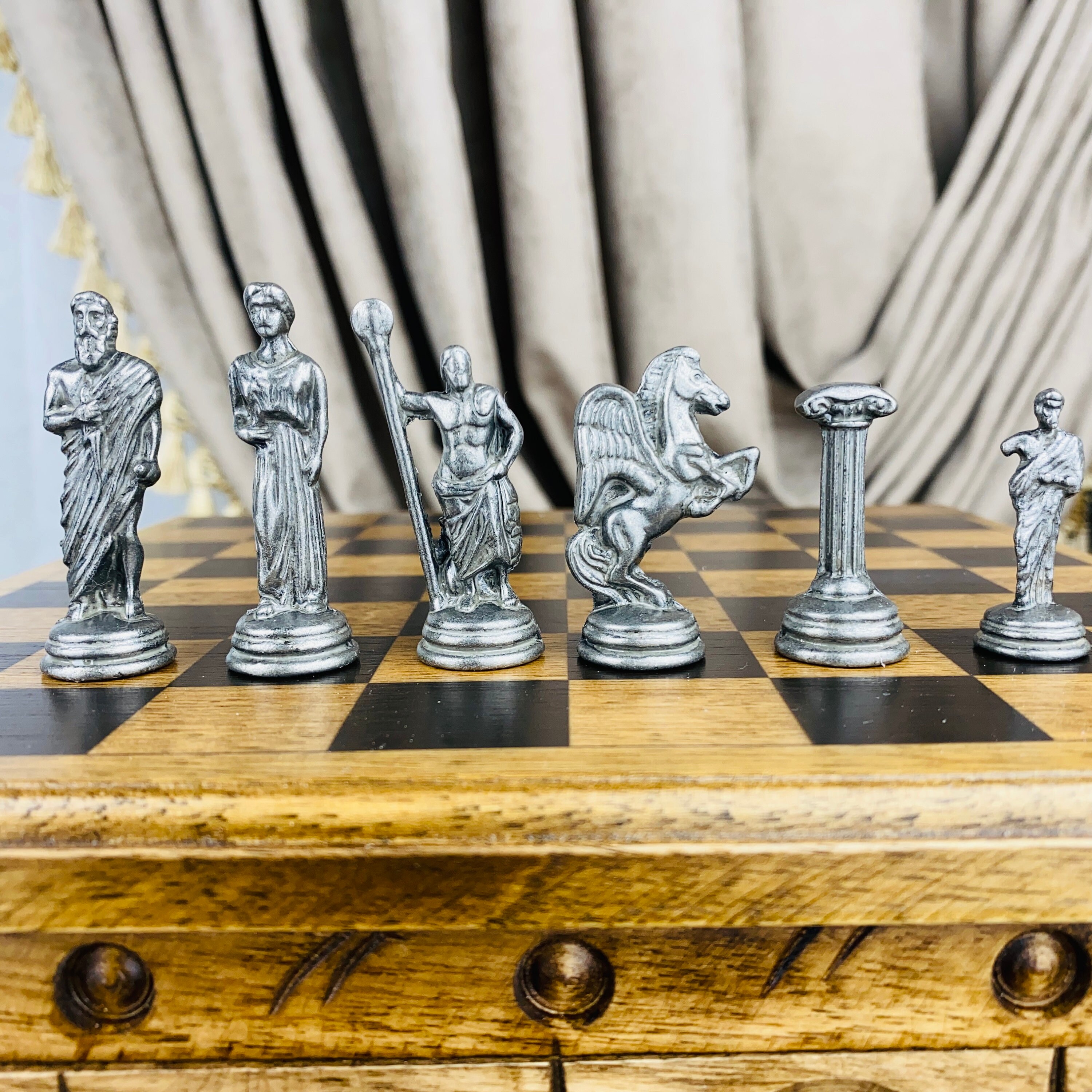 Handcrafted Luxurious Chess Set With Storage Ancient Olympus Gods ...