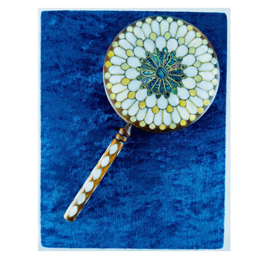 Enchanting Handcrafted Wooden Hand Mirror Antique Inspired Beauty With ...