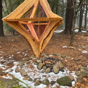 Live Edge Wood and String Geometric Art - Etsy