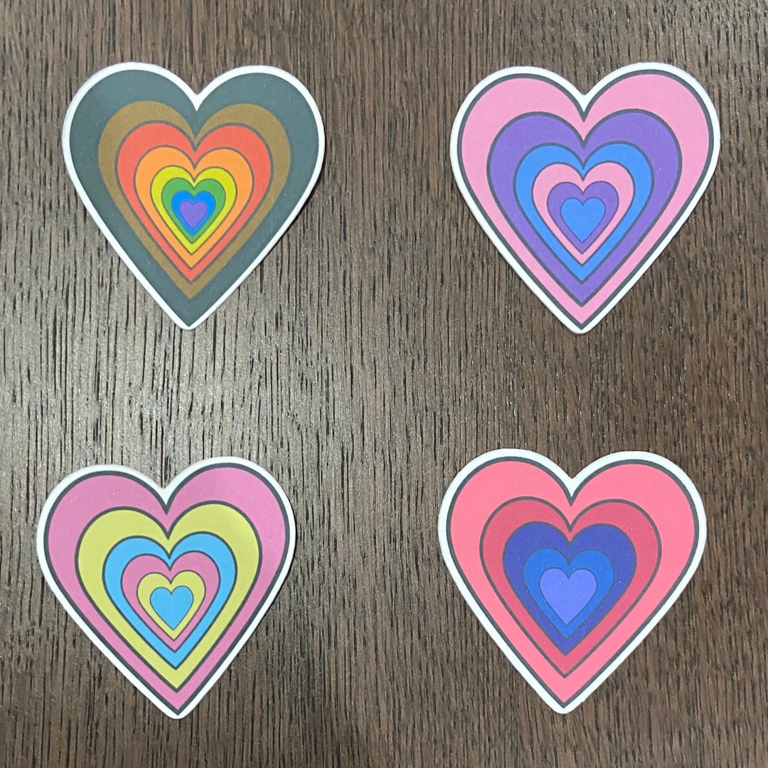 Repeating Heart Pride Stickers, 2.5” X 2.5” Stickers, Pride Y2K ...