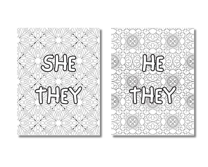 LGBTQ Coloring Pages, Pride Coloring Pages, Pronoun Coloring Pages ...