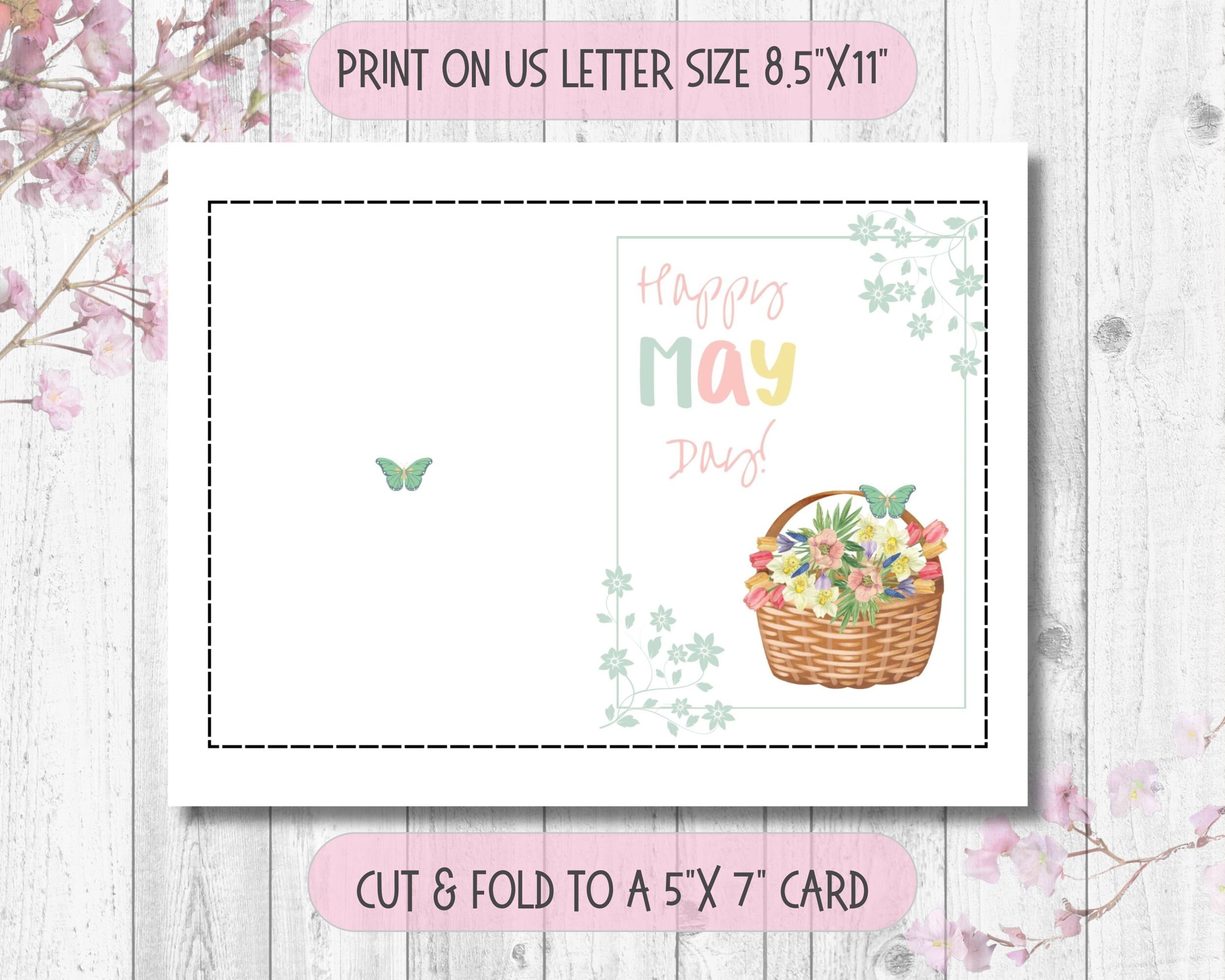 Printable May Day Card, May Day Card, Instant Download, Print at Home ...