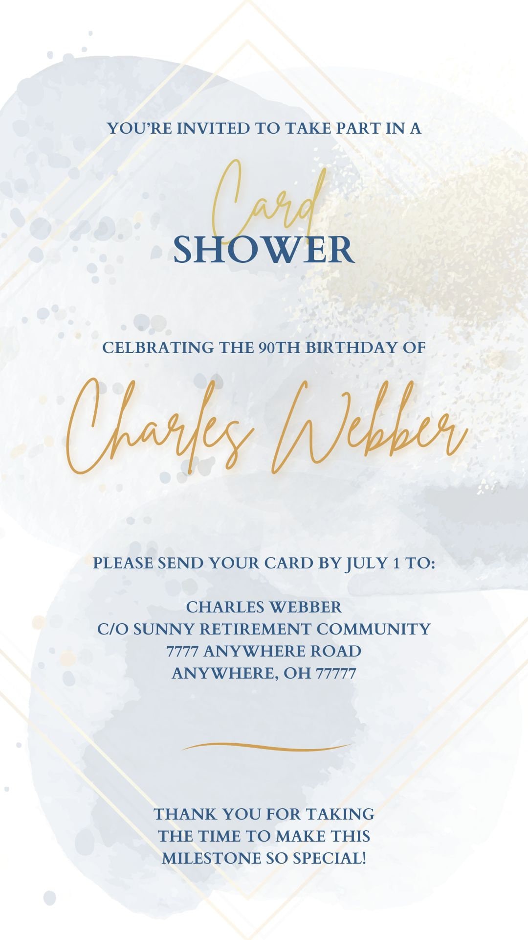 Birthday Card Shower, Milestone Card Shower, Card Shower, Birthday by ...