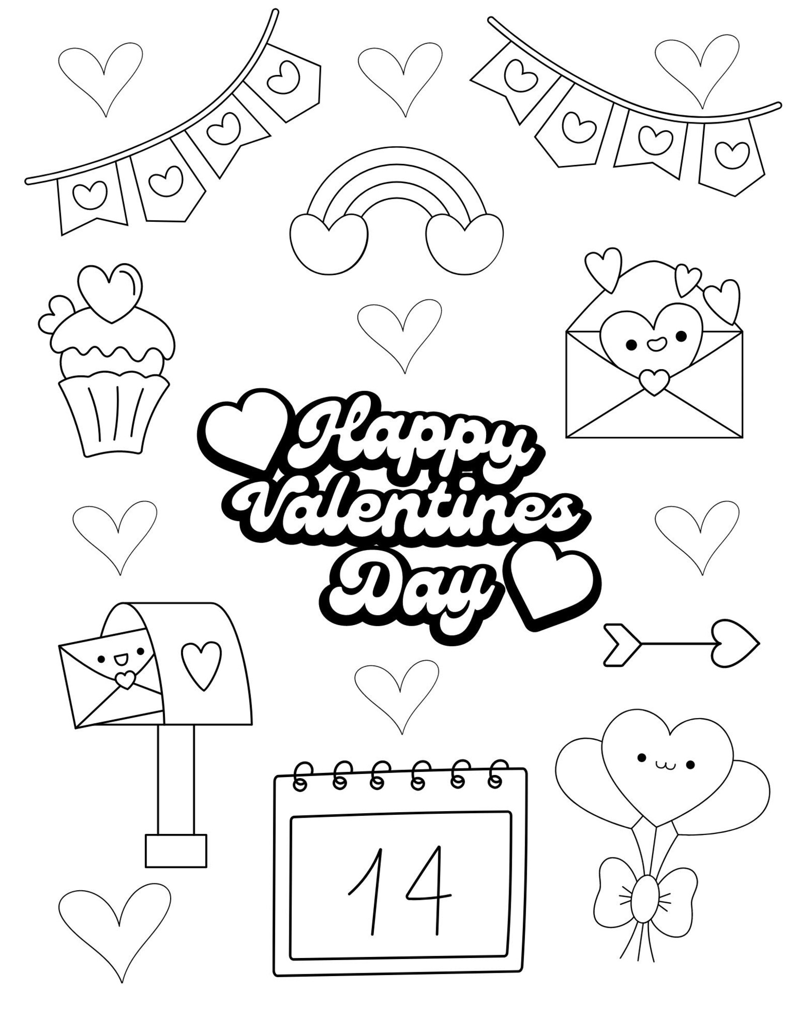 Valentine's Day Coloring Pages, Valentine's Day Activity, Coloring ...
