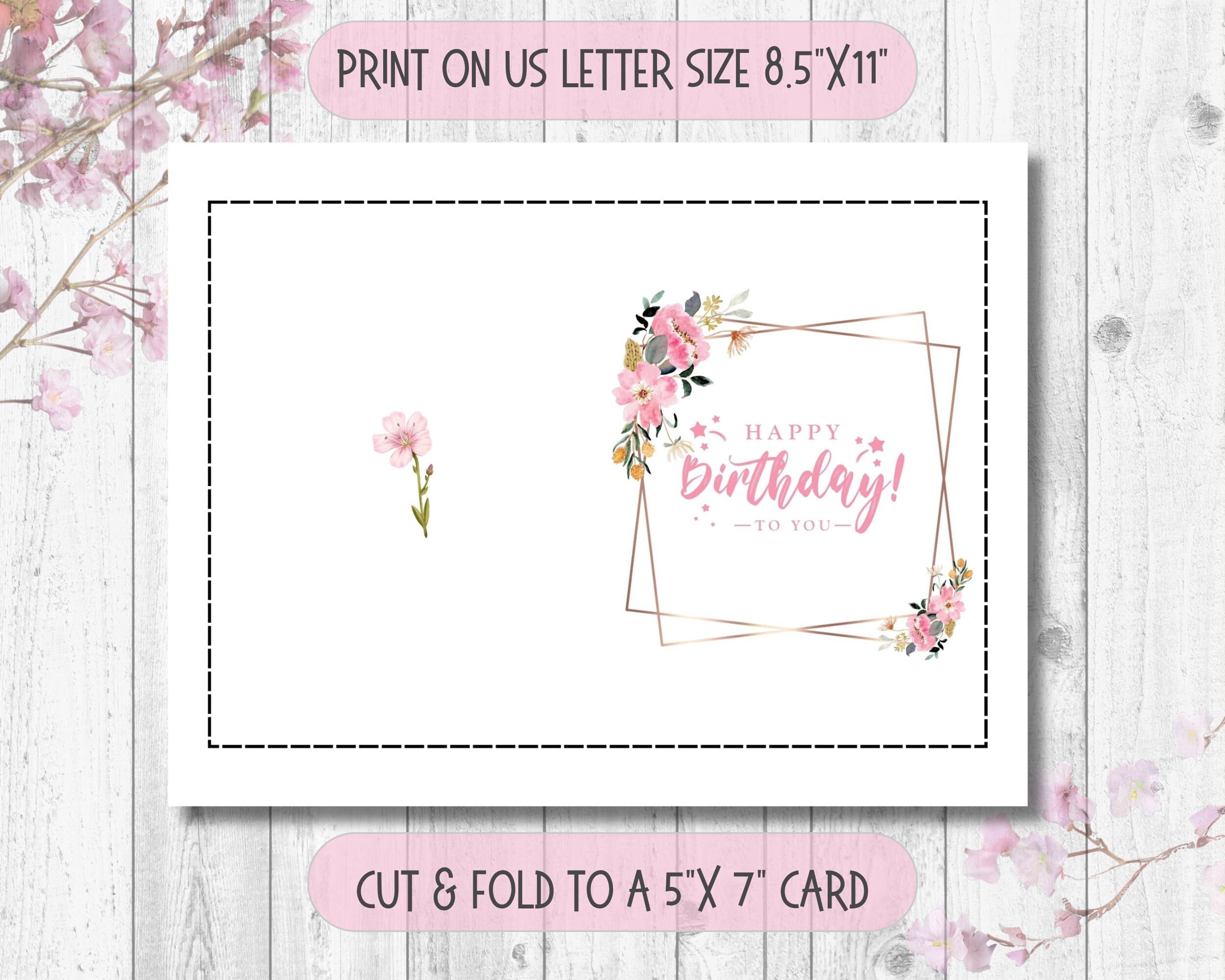 Printable Happy Birthday Card, Birthday Card, Instant Download, Print ...