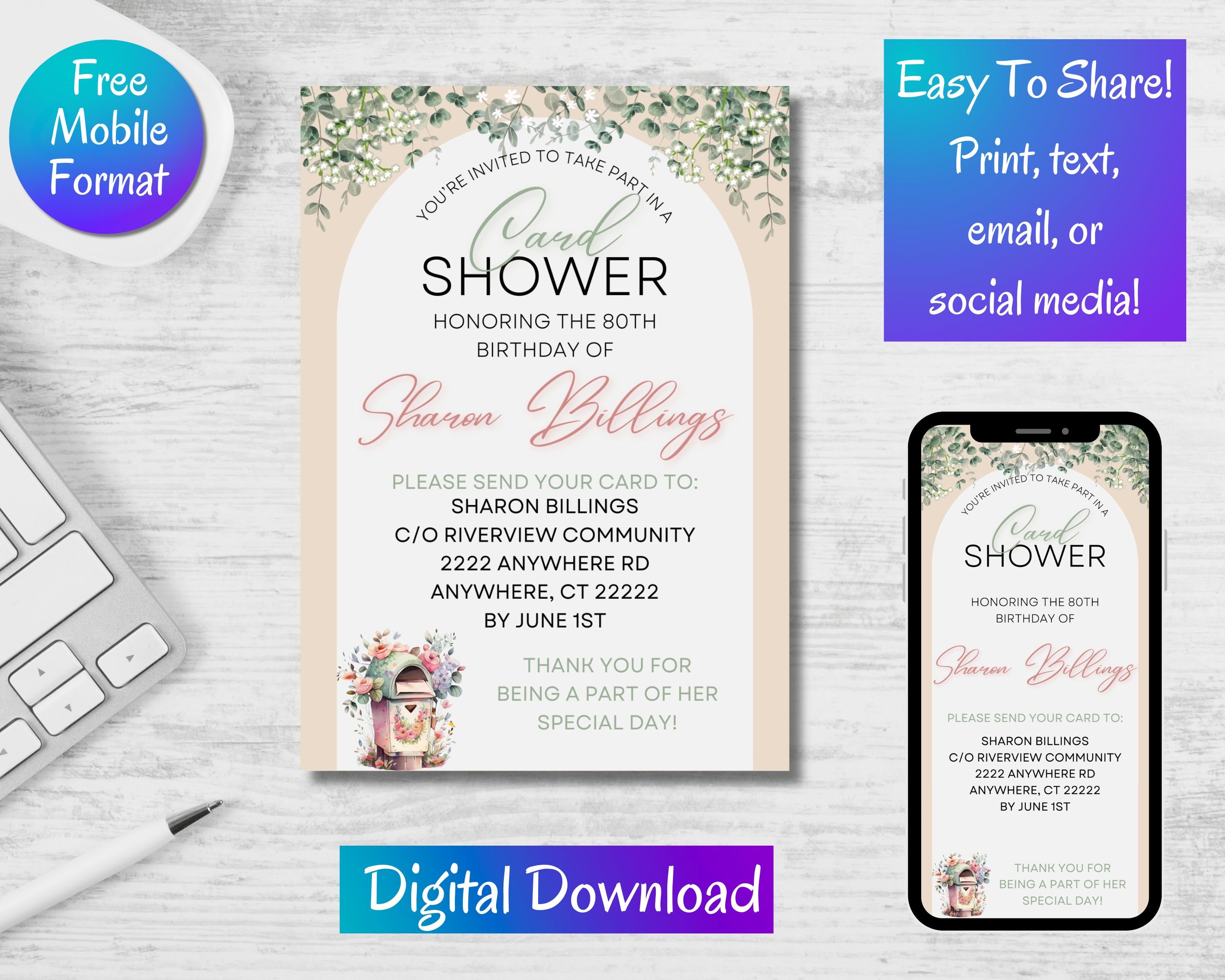 Birthday Card Shower, Milestone Card Shower, Card Shower, Birthday by ...