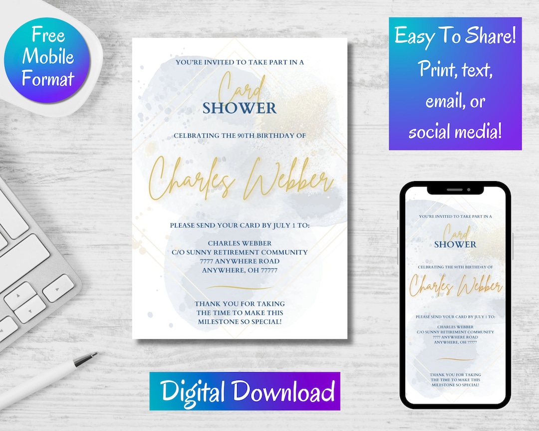 Birthday Card Shower, Milestone Card Shower, Card Shower, Birthday by ...