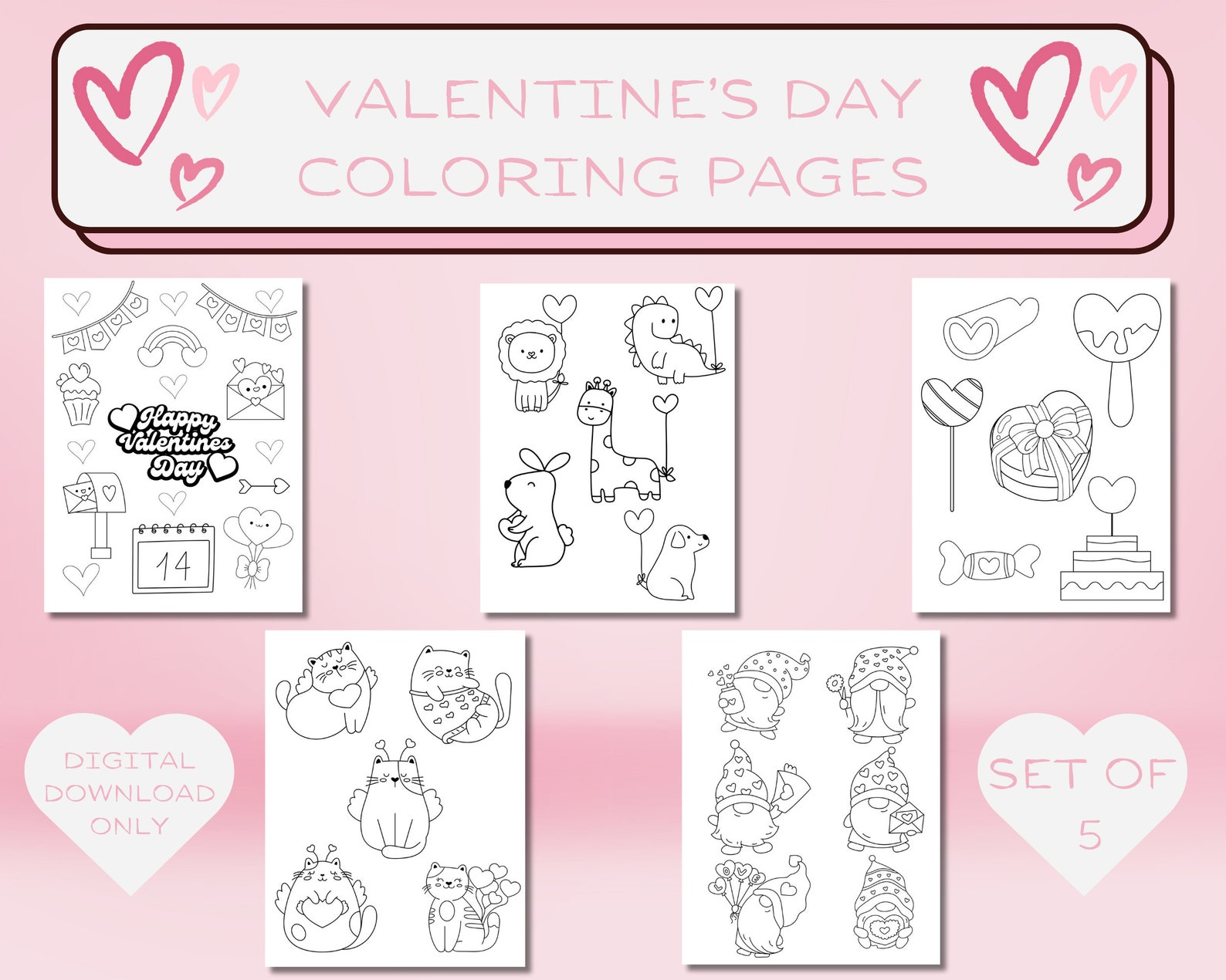 Valentine's Day Coloring Pages, Valentine's Day Activity, Coloring ...