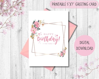 Happy Birthday Cards, Digital Greeting Card, Print at Home, Birthday ...
