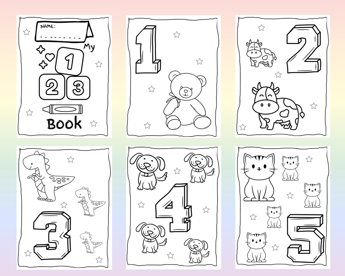 Numbers 1-20 Coloring Book, Digital Coloring Book, Printable Coloring ...