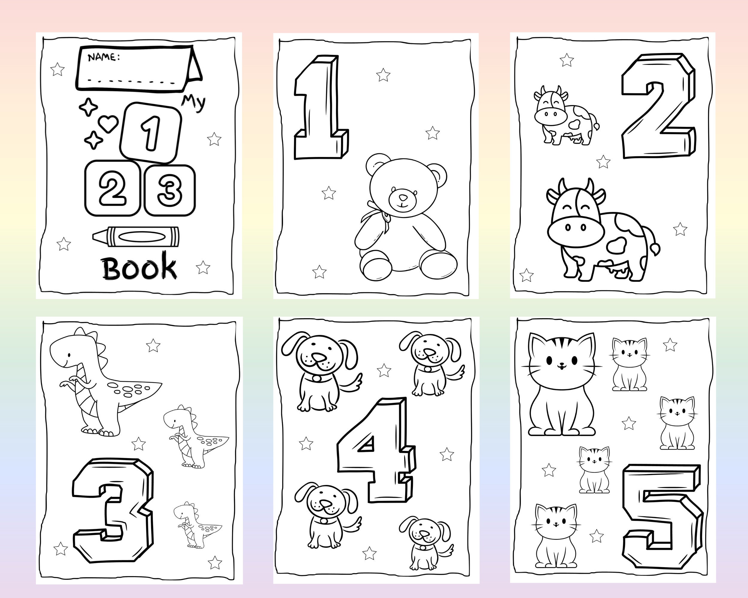 Numbers 1-20 Coloring Book, Digital Coloring Book, Printable Coloring ...