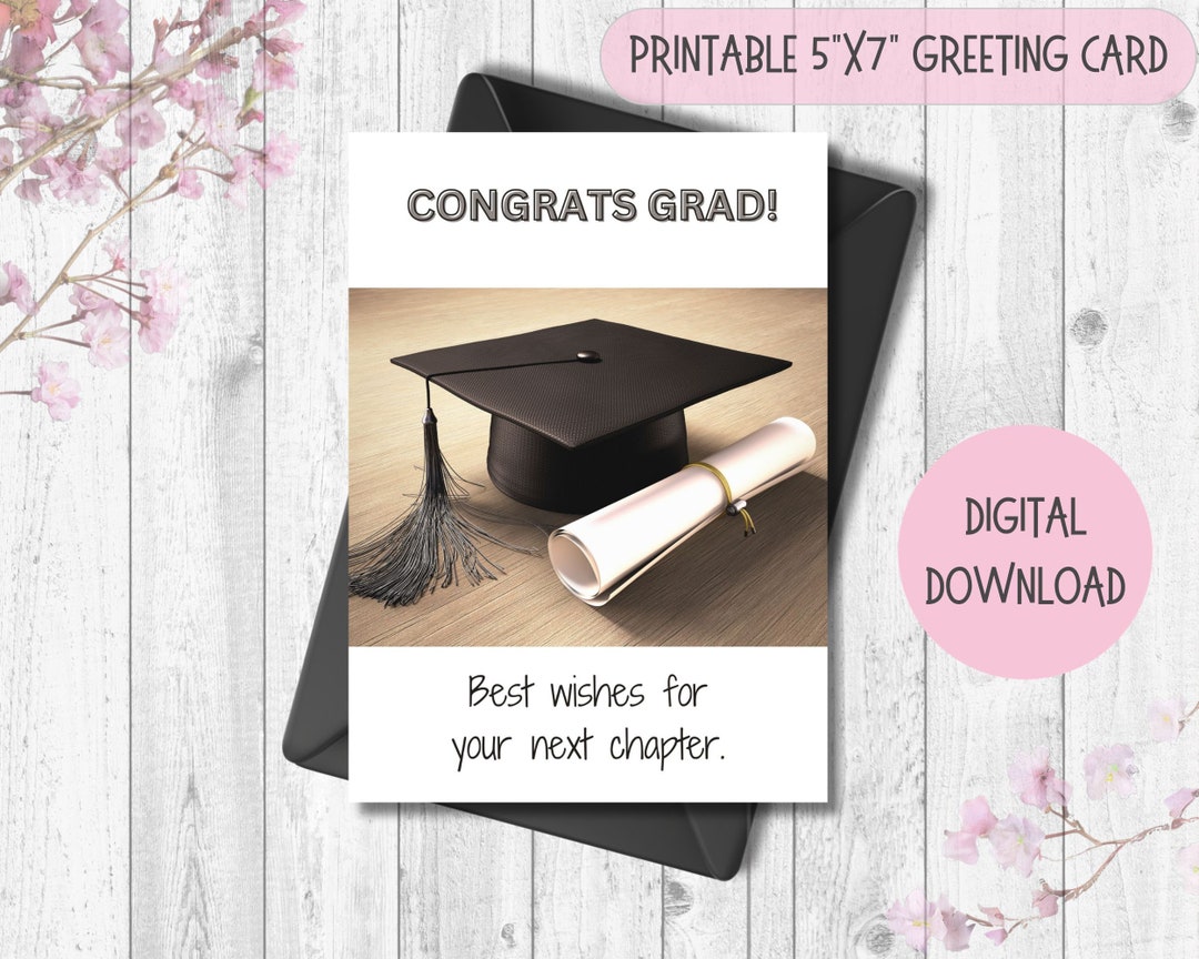 Printable Graduation Card, Graduation Card, Instant Download, Print at ...