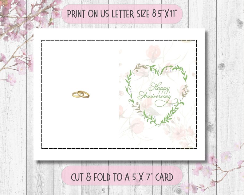 Printable Anniversary Card, Anniversary Card, Instant Download, Print ...